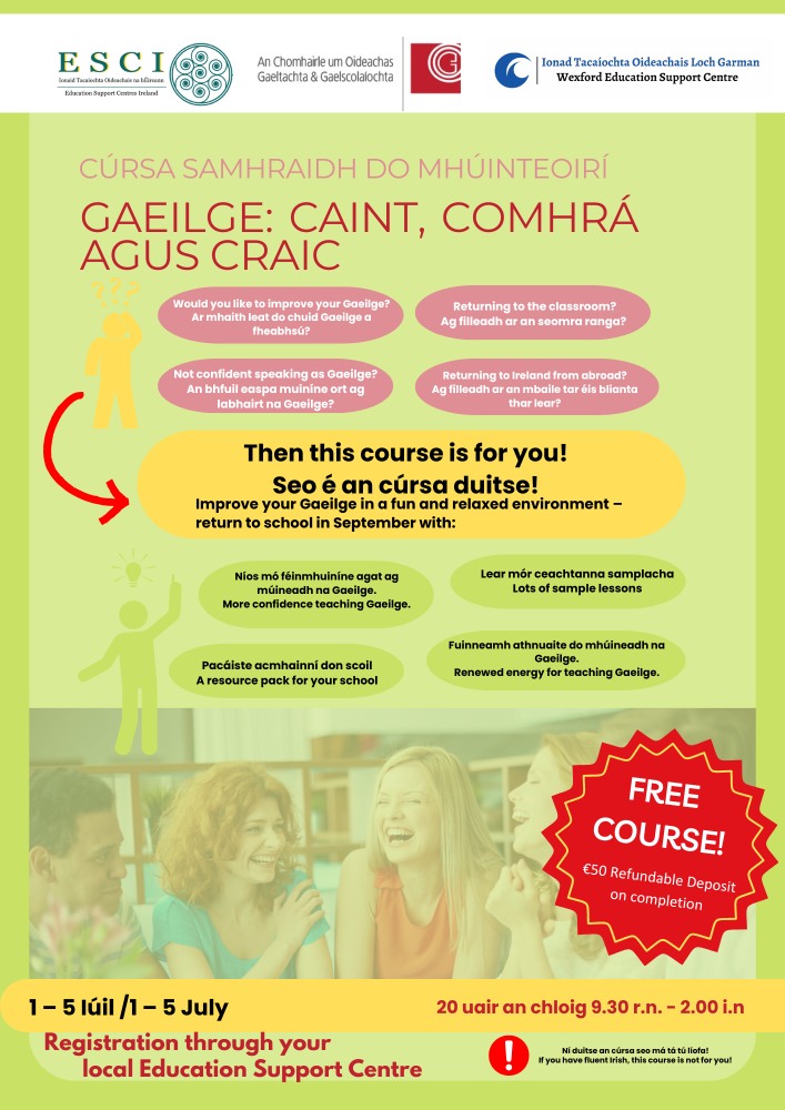 EPV Approved - Free Gaeilge - Caint, Comhrá agus Craic (COGG) at WESC ...